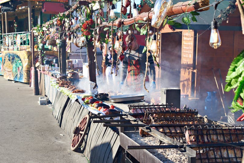 Selling food at the fair stock photo. Image of outdoor - 265843254