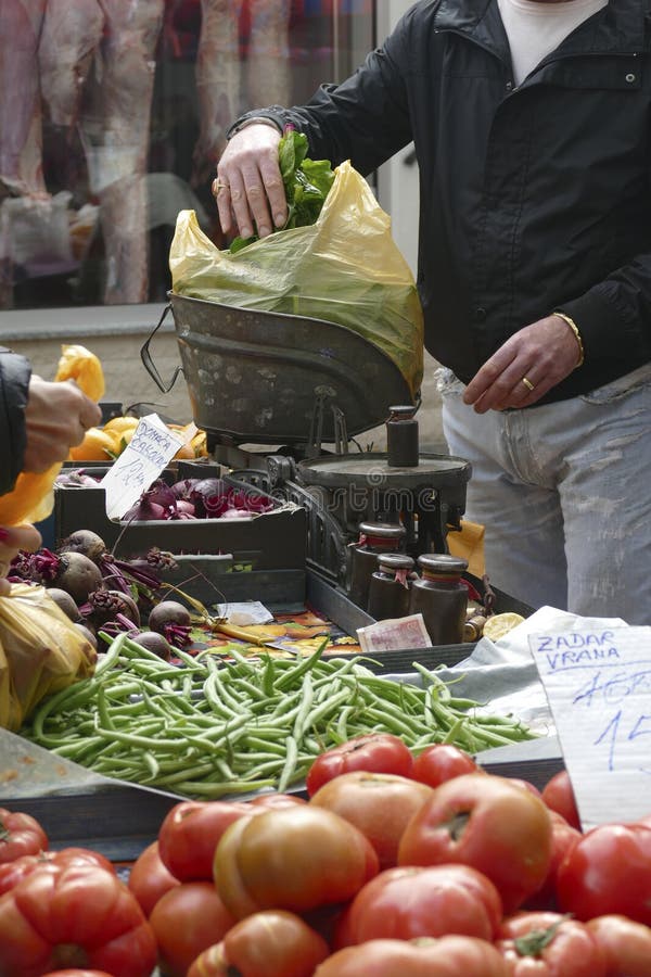 Selling Fruit and Vegetables at the Green Market Stock Image - Image of ...