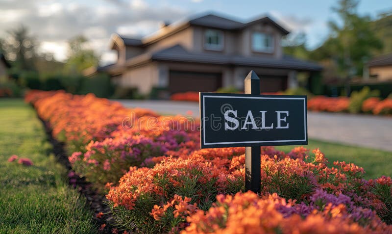 Selling a House with a for Sale Sign. Stock Image - Image of signage ...