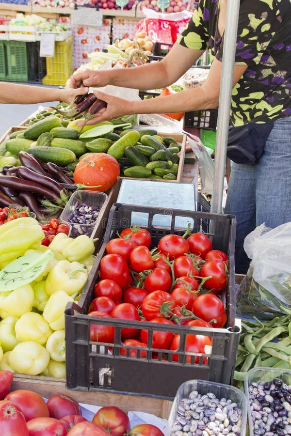 Selling organic vegetables stock photo. Image of woman - 26212684