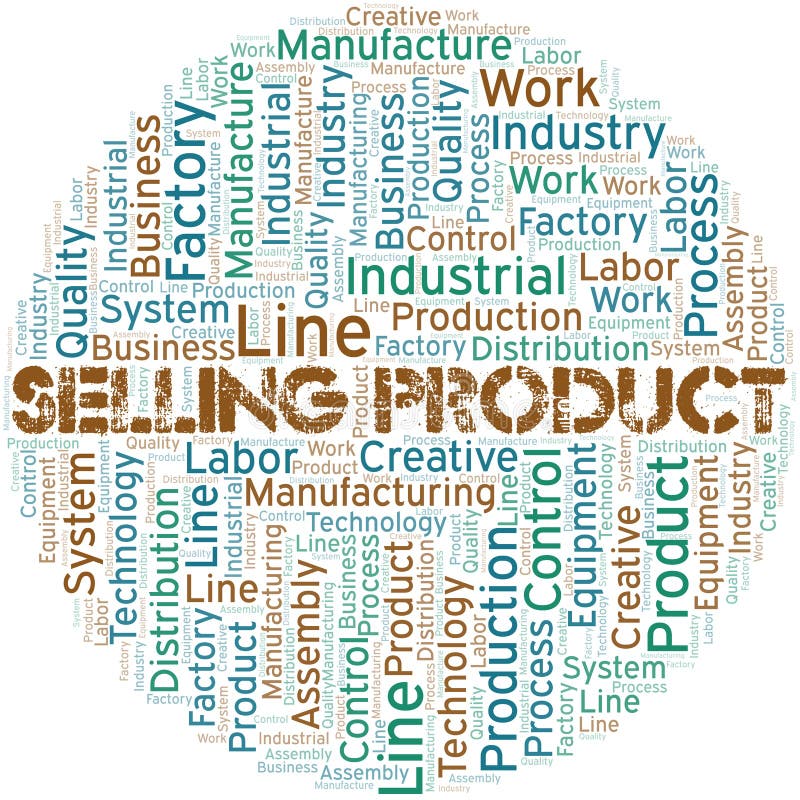 Selling Product Word Cloud Create with Text only. Stock Illustration ...
