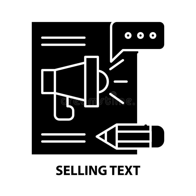 Selling Text Icon, Black Vector Sign with Editable Strokes, Concept ...
