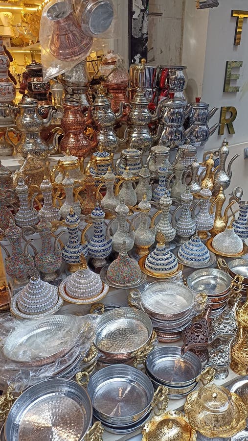 Selling Turkish Tea and Coffee Pot Stock Photo - Image of produce, fair ...