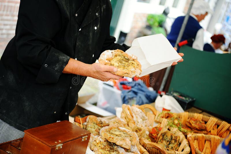Selling Various Bread at Market Stock Photo - Image of fiber, homemade ...