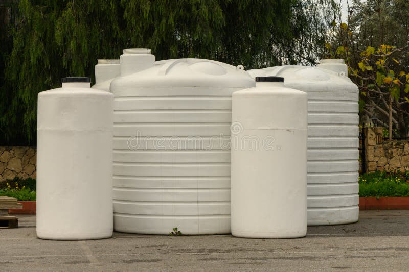 Selling Water Tanks in a Village in Cyprus 1 Stock Image - Image of ...