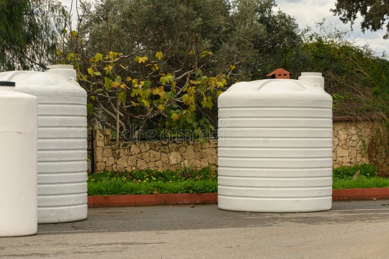 Selling Water Tanks in a Village in Cyprus 2 Stock Photo - Image of ...