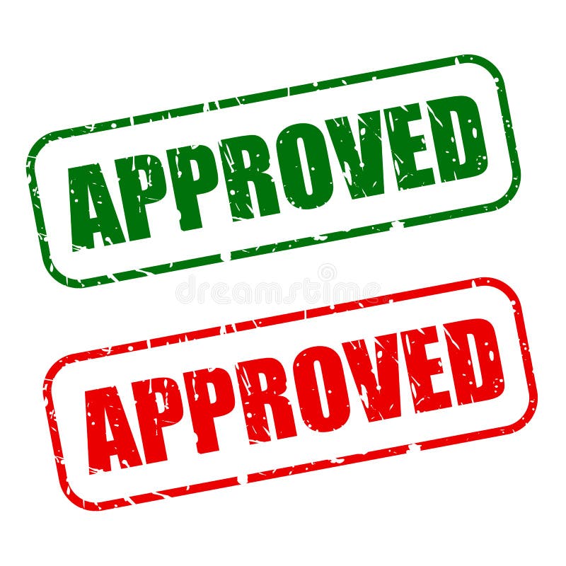 Sello Aprobado Con El Texto Verde Y Rojo Ilustración del Vector ...
