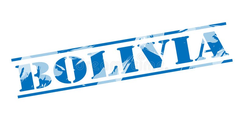 Sello azul de Bolivia stock de ilustración. Ilustración de blanco ...