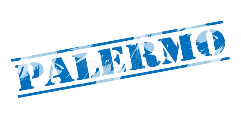 Sello azul de Palermo stock de ilustración. Ilustración de aislado ...