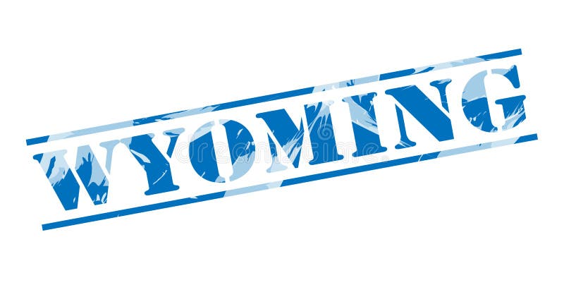 Sello azul de Wyoming stock de ilustración. Ilustración de azul - 97559627