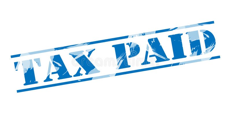 Vector De Sello Azul Pagado En Fondo Blanco Stock de ilustración ...