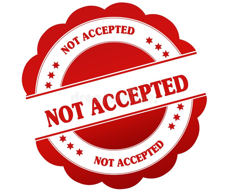 Sello De Goma Redondo Rojo NO ACEPTADO Stock de ilustración ...
