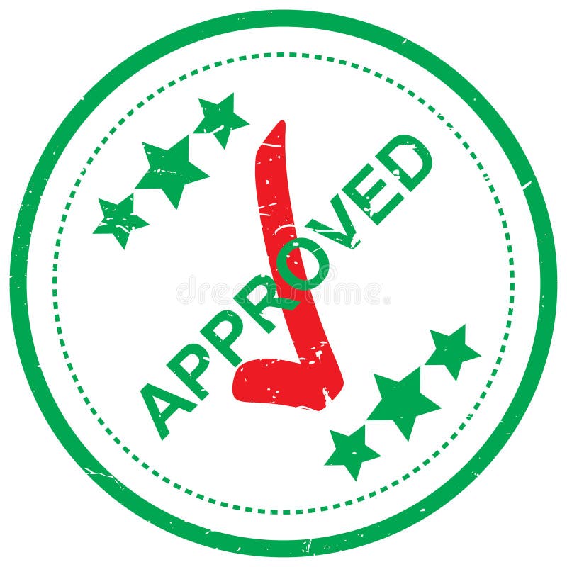 Sello Aprobado Con El Texto Verde Y Rojo Ilustración del Vector ...