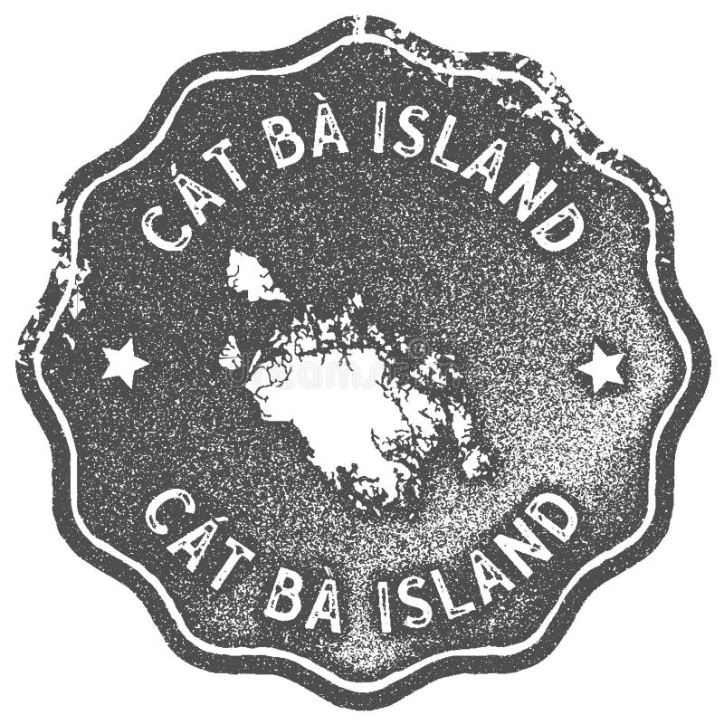 Sello Del Vintage Del Mapa De Cat Ba Island Ilustración del Vector ...
