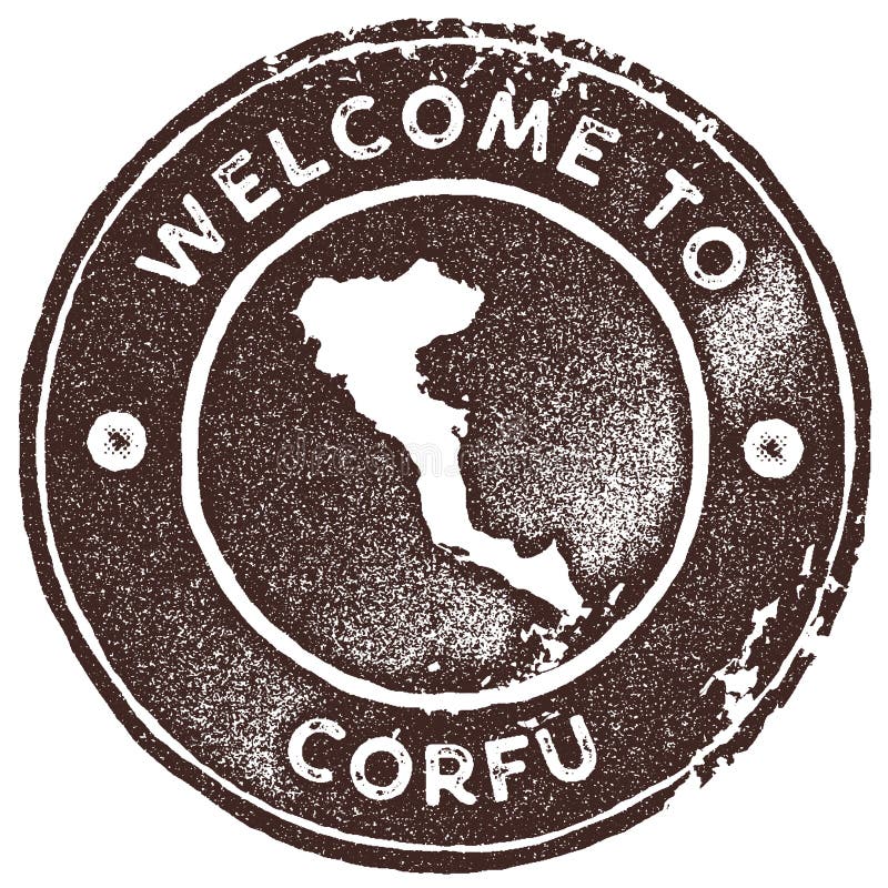 Sello Del Vintage Del Mapa De Corfú Ilustración del Vector ...