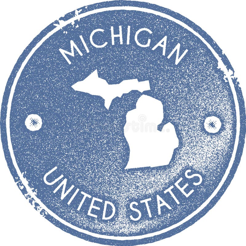 Sello Del Vintage Del Mapa De Michigan Ilustración del Vector ...