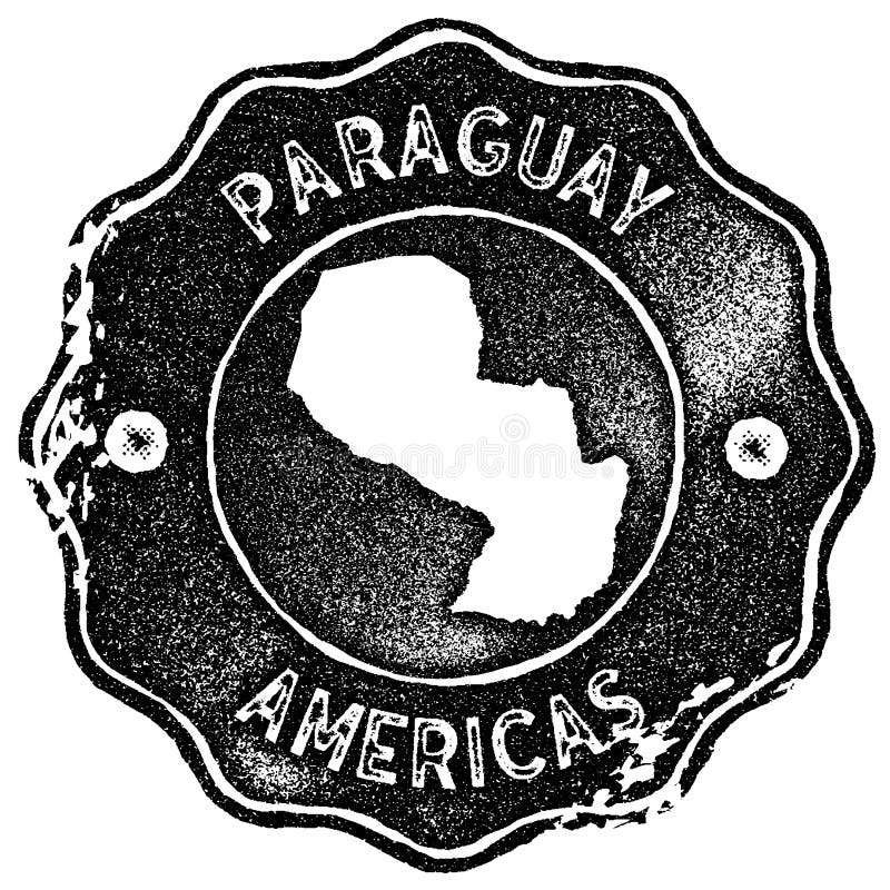 Sello Del Vintage Del Mapa De Paraguay Ilustración del Vector ...