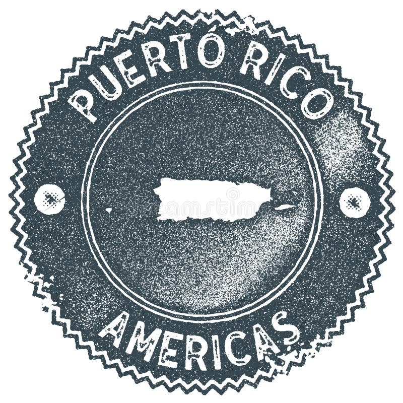 Sello Del Vintage Del Mapa De Puerto Rico Ilustración del Vector ...