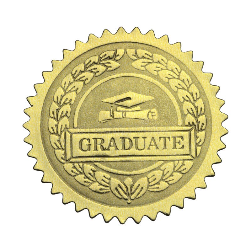 Sello graduado del oro foto de archivo. Imagen de estrella - 43787544