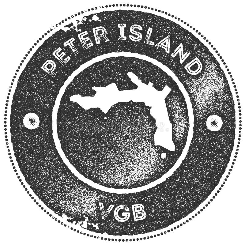 Sello Vintage Del Mapa De La Isla De Peter Ilustración del Vector ...