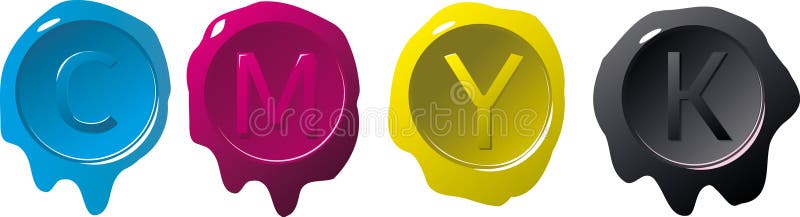 Sellos de la cera de CMYK ilustración del vector. Ilustración de ideas ...