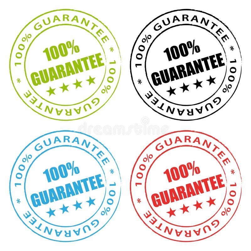 Sellos De La Garantía Del 100% Ilustración del Vector - Ilustración de ...