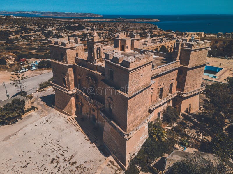 The Selmun Palace by Drone in Country of Malta Stock Image - Image of ...