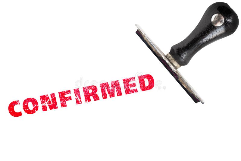 Selo Confirmado a Vermelho Sobre Fundo Branco Foto de Stock - Imagem de ...