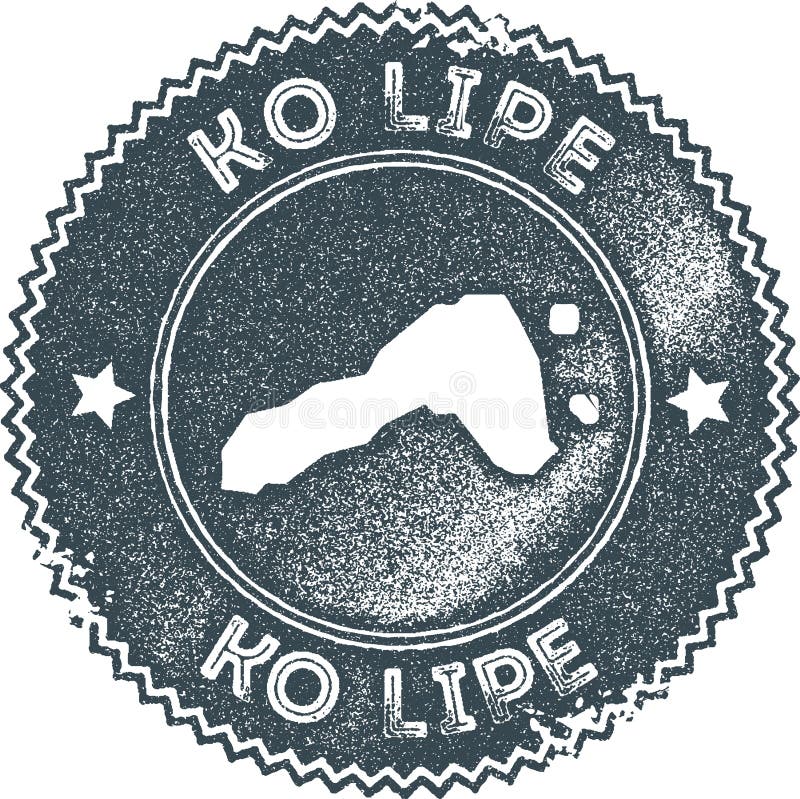 Selo Do Vintage Do Mapa De Ko Lipe Ilustração do Vetor - Ilustração de ...