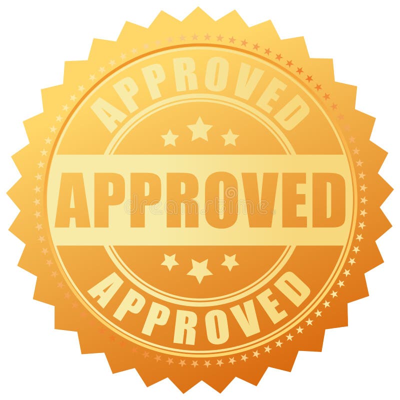 Selo dourado aprovado ilustração do vetor. Ilustração de emblema ...
