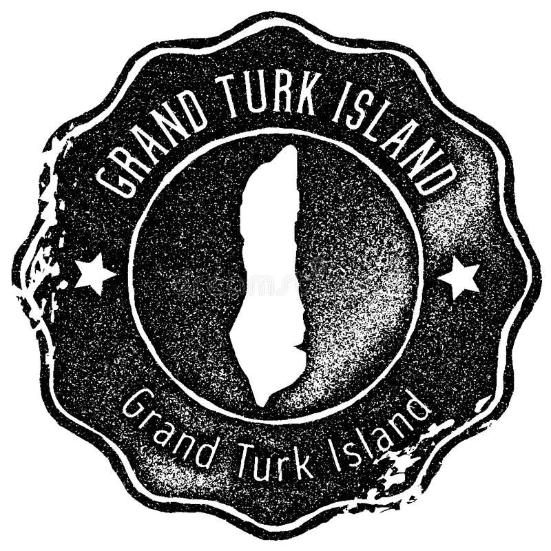Selo Grande Do Vintage Do Mapa De Turk Island Ilustração do Vetor ...