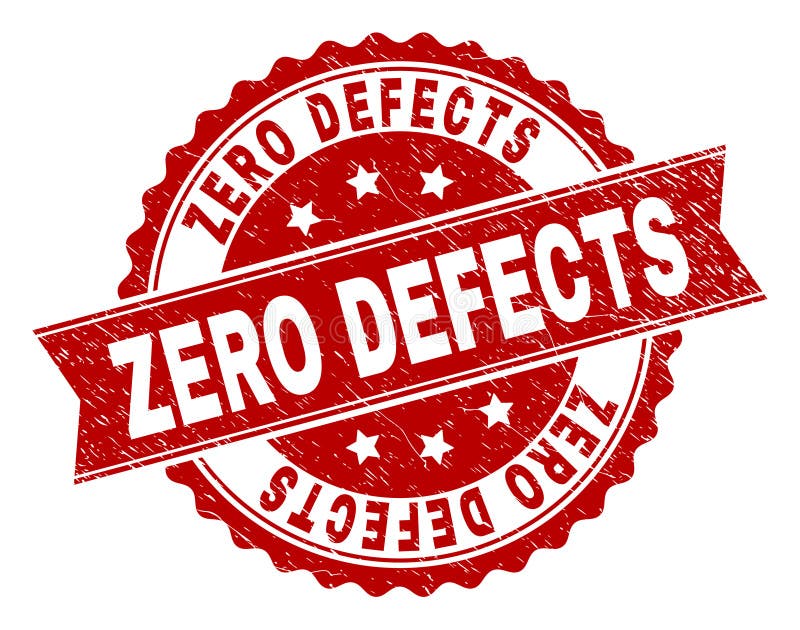 Selo Textured Riscado Do Selo Dos DEFEITOS ZERO Ilustração do Vetor ...