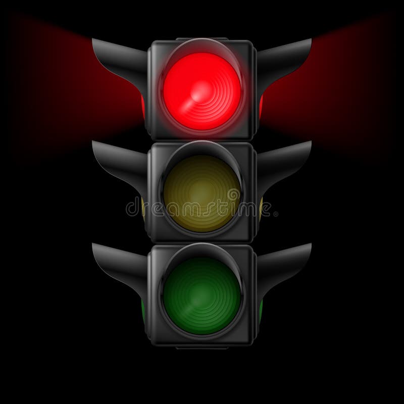 Semáforo Con Rojo Encendido Ilustración del Vector - Ilustración de ...