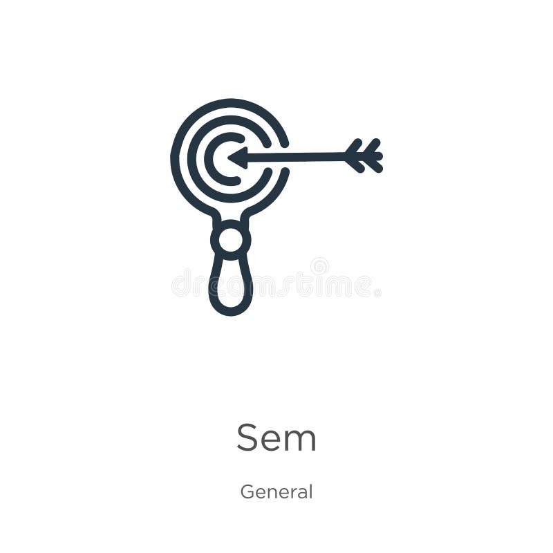 Sem Icon. Thin Linear Sem Outline Icon Isolated on White Background ...