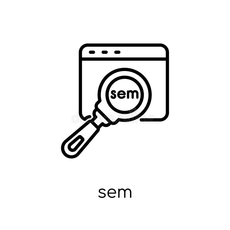 Sem Icon. Trendy Modern Flat Linear Vector Sem Icon on White Background ...
