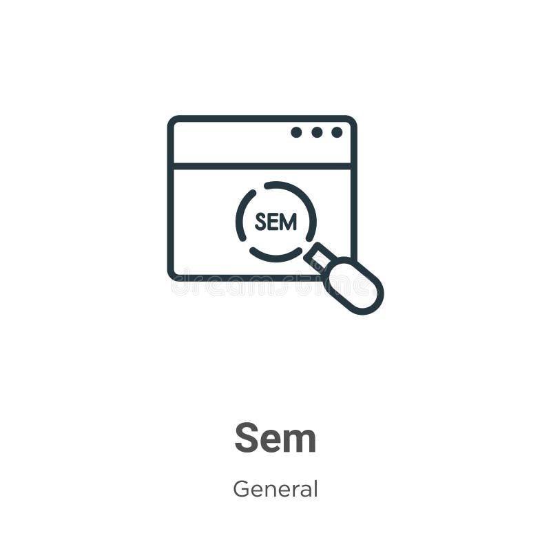 Sem Outline Vector Icon. Thin Line Black Sem Icon, Flat Vector Simple ...