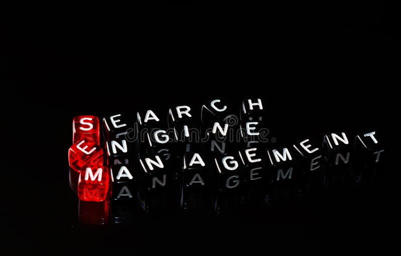 SEM Search Engine Management Black Stock Photo - Image of marketing ...