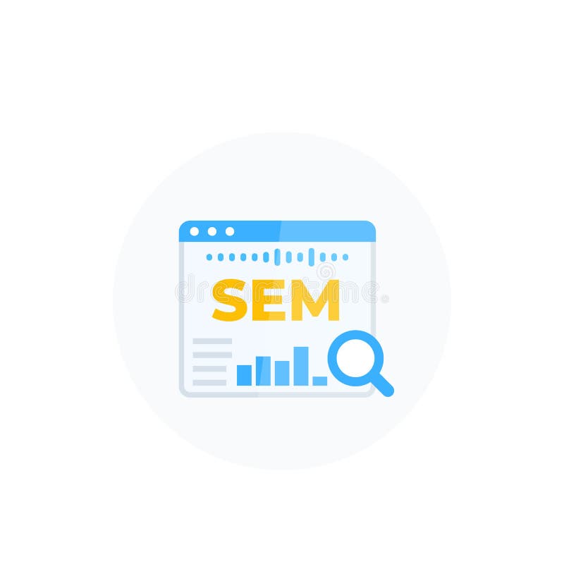 SEM, Search Engine Marketing Vector Illustration Stock Vector ...