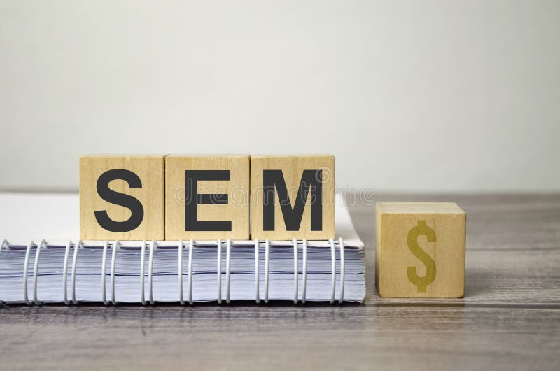 Sem Text from Wooden Blocks on a Grey Wooden Background Stock Image ...