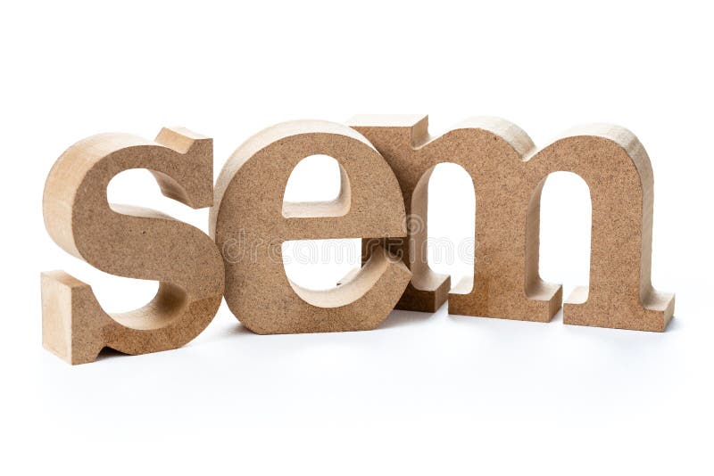 SEM on White Background stock photo. Image of internet - 121473014