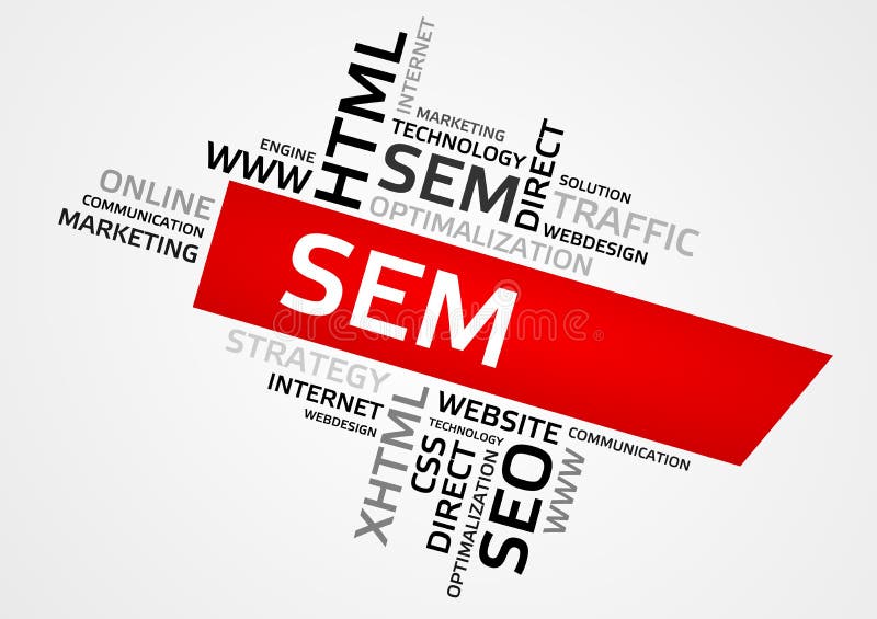 SEM Word Cloud, Tag Cloud, Vector Graphics Stock Vector - Illustration ...