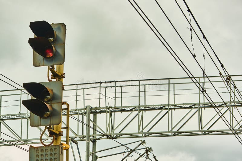 Semafoor Op De Kleur Van Het Algemene Spoorwegplan Stock Foto - Image ...