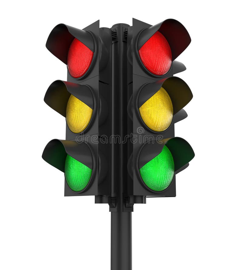 Semafori isolati illustrazione di stock. Illustrazione di elettrico ...