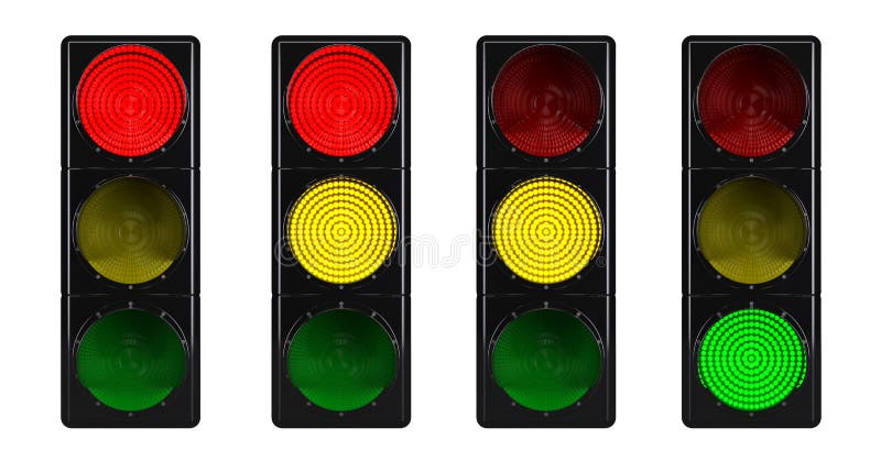 Semafori isolati su bianco illustrazione di stock. Illustrazione di ...