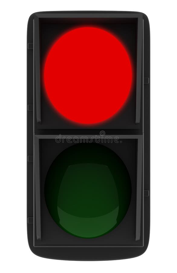 Semaforo Rosso Isolato Su Bianco Illustrazione di Stock - Illustrazione ...