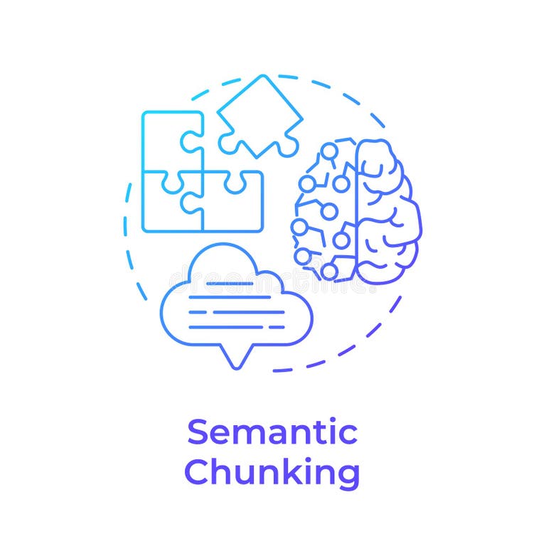Semantic Chunking Blue Gradient Concept Icon Stock Vector ...