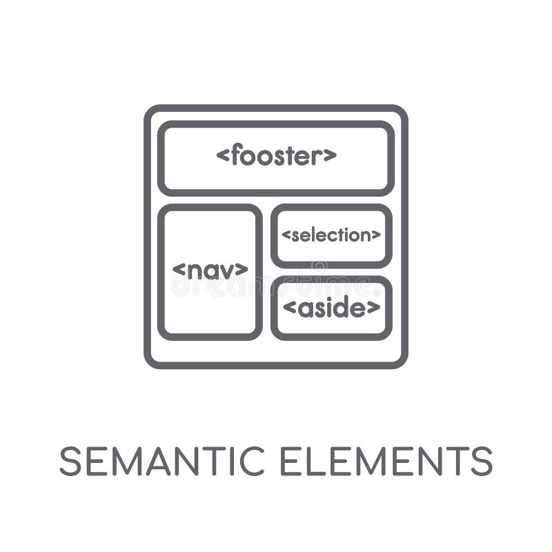 Semantic Elements Linear Icon. Modern Outline Semantic Elements Stock ...