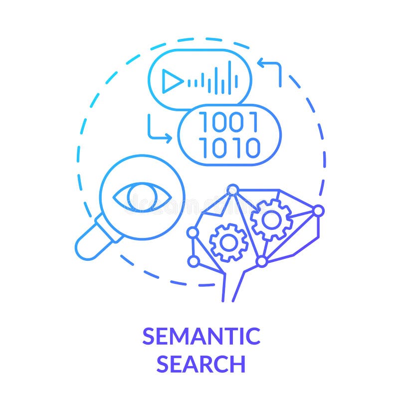 Semantic Search Blue Gradient Concept Icon Stock Vector - Illustration ...