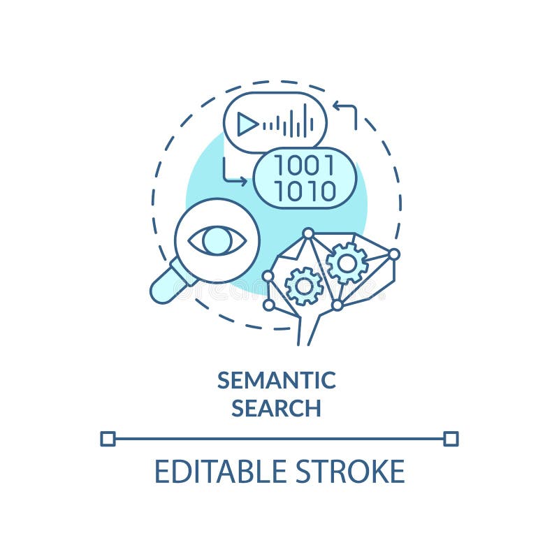 Semantic Search Turquoise Concept Icon Stock Vector - Illustration of ...