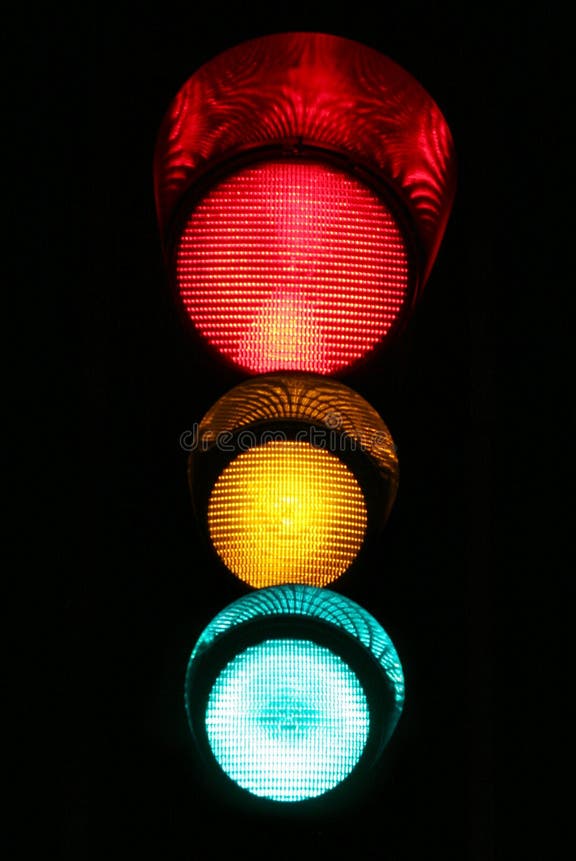 Semaphor Lit with All Lights Stock Photo - Image of traffic, glass: 3874056